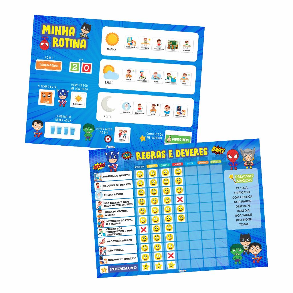Kit Quadros Educativo Infantil Quadro de Incentivo e Regra + Quadro de ...