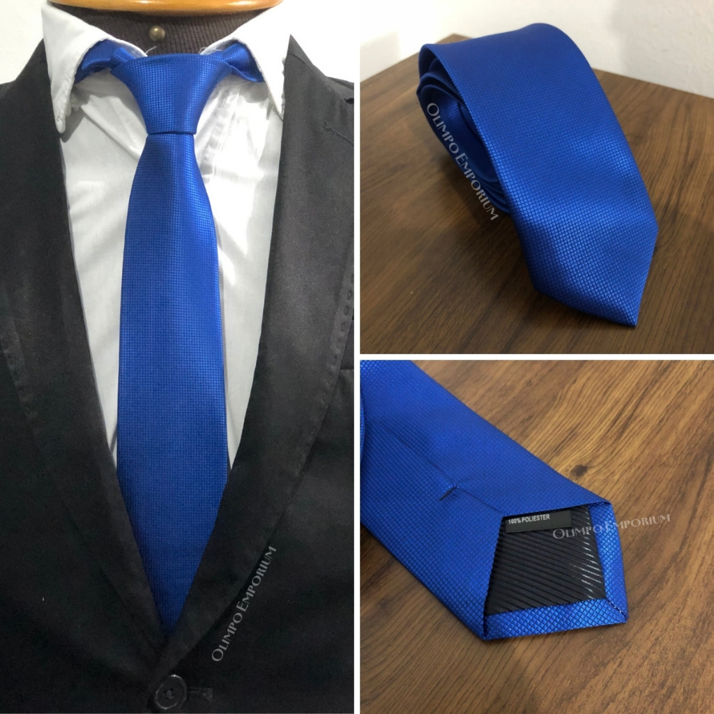 Gravata Slim Azul Royal Importada Texturizada Casamento Padrinhos ...