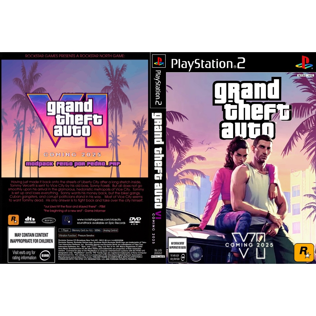 Ps2 Novo Gta VI Vicy City Mod | Shopee Brasil