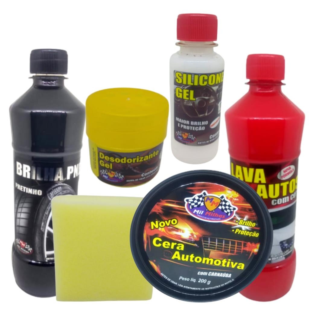 Kit Limpeza Automotiva 6 em 1 Para Carros E Motos Acompanha Espuma ...
