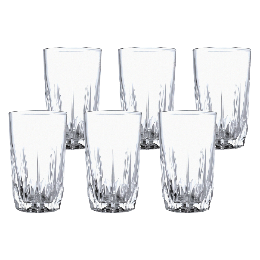 Jogo De Copos Em Vidro Kit 6 Peças Cozinha Para Água Suco Drink ...