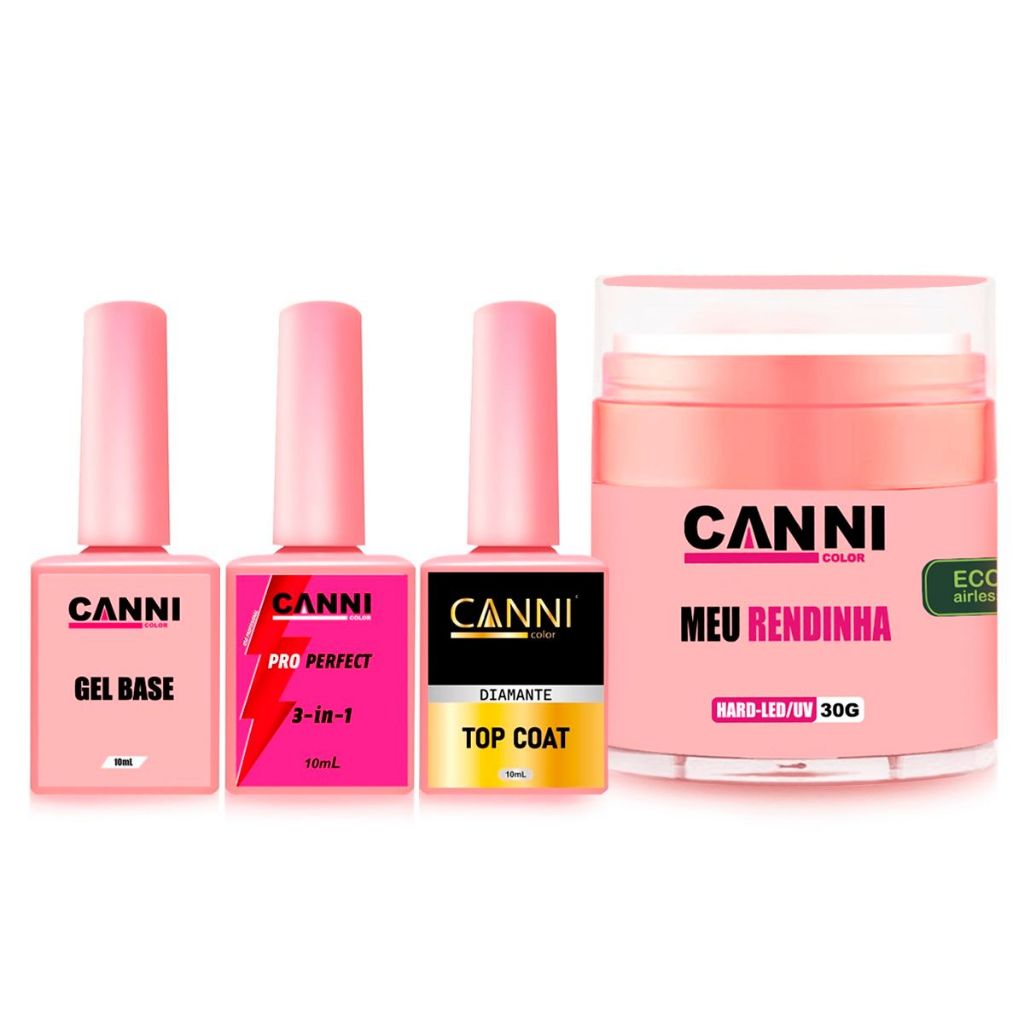 kit manicure pote airless meu rendinha 30g base em gel,preparador 3in1 ...