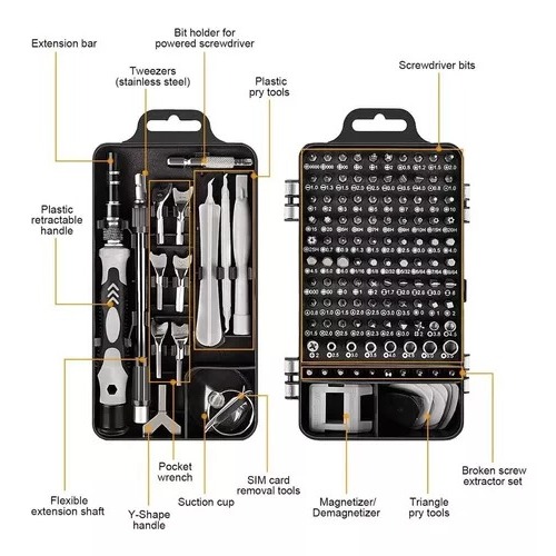 Kit Chaves Precisão Manutenção Profissional 115 pç Magnetico Com Estojo ...