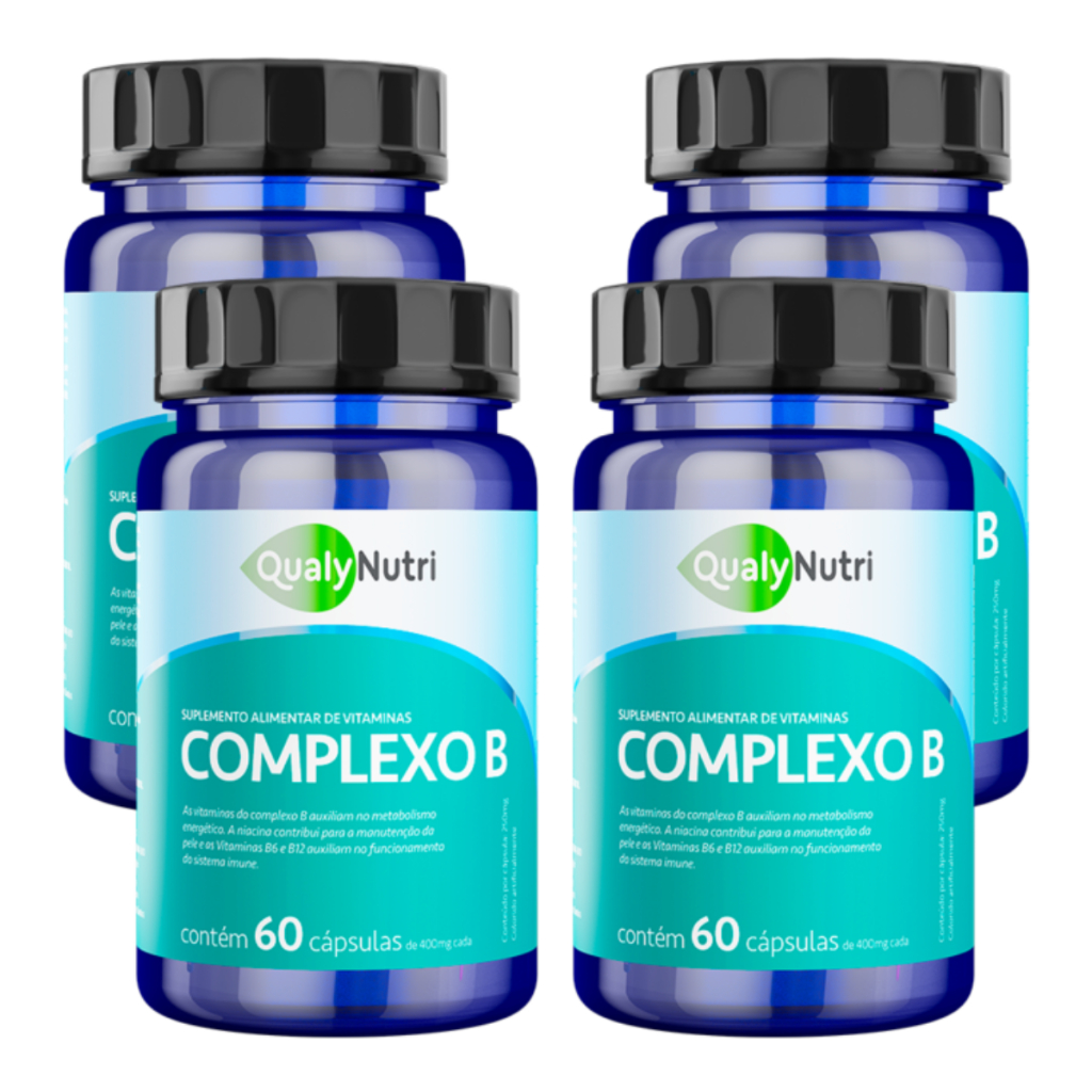 Kit 4 Suplemento de Vitaminas B - 60 Cápsulas 250mg | Potencialize sua Saúde com QualyNutri ...