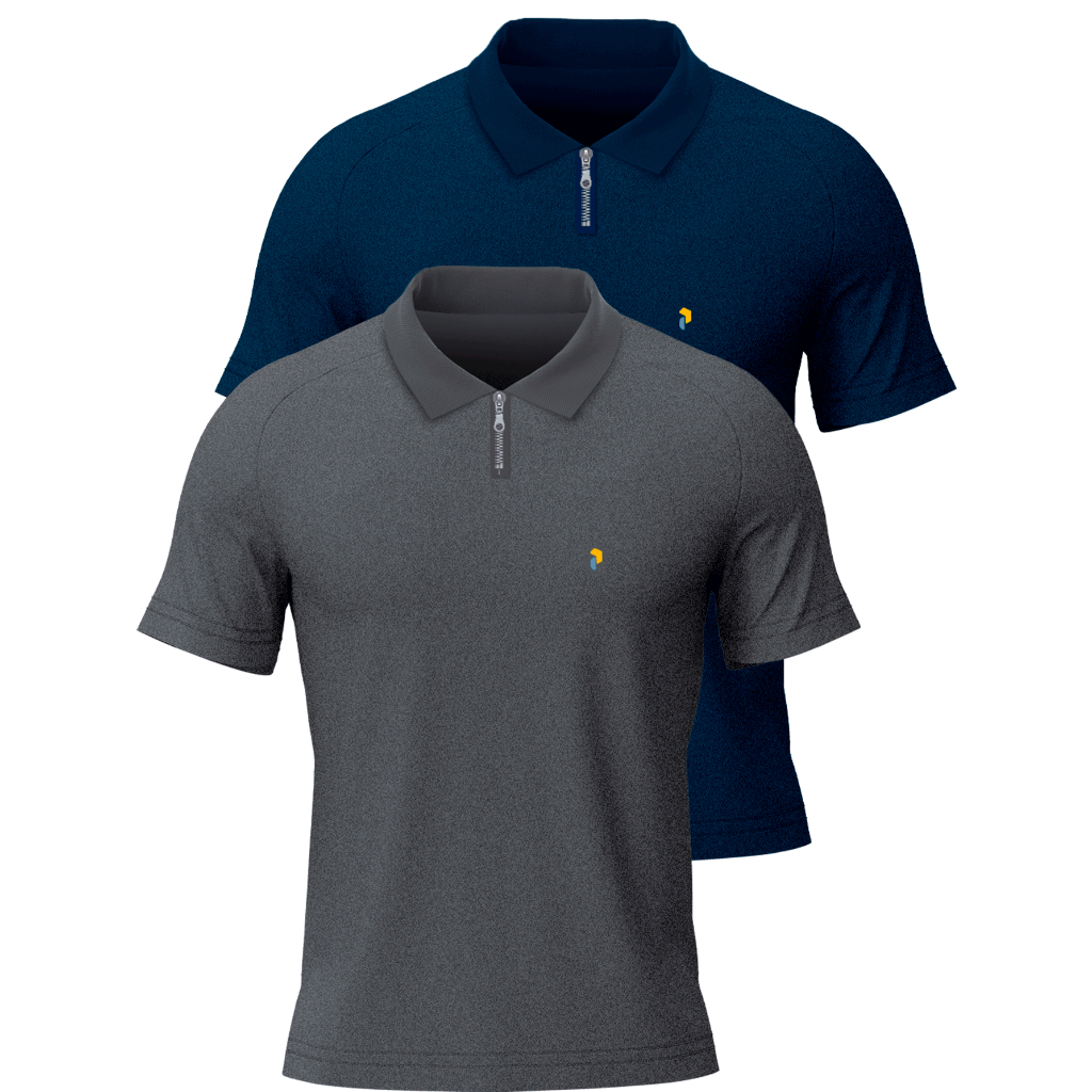 KIT 2 Camisetas Polo Dry Fit Lisa Masculina C/Ziper Cross Fit Treino Academia | Shopee Brasil