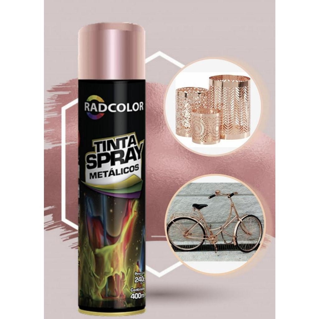TINTA METALIZADA Rose Gold 400ML - Radcolor efeito metálico sobre a ...
