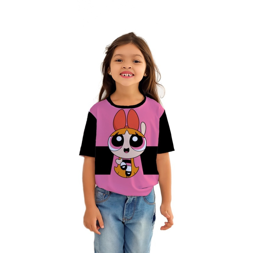Blusa Infantil Premium - Personagem fundo rosa | Shopee Brasil
