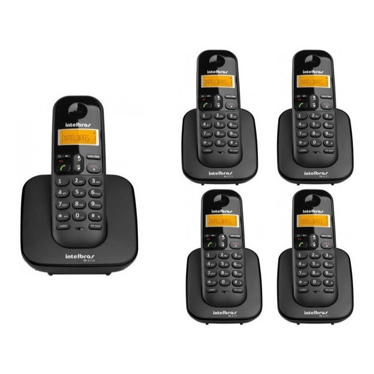 Telefone Sem Fio Intelbras Com 4 Ramais E Bina Identificado | Shopee Brasil