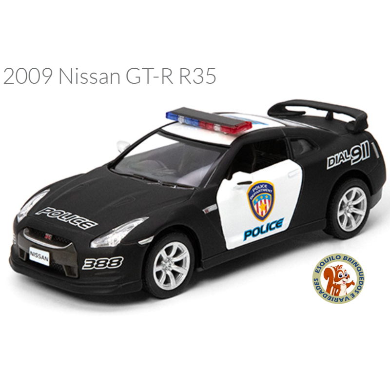 Miniatura Police Policia Nissan Gt-r R35 Ferro Abertura De Portas ...