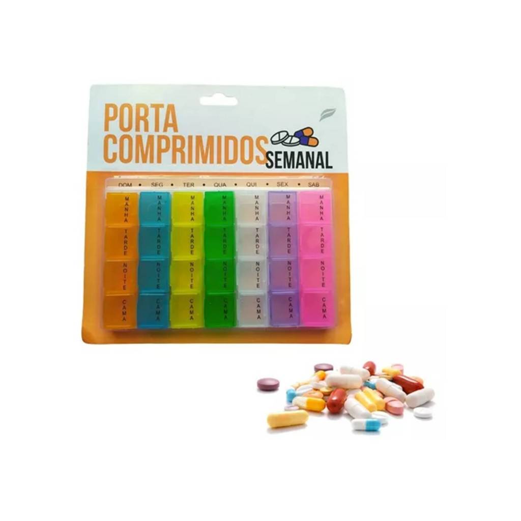 Organizador Porta Remedio Comprimidos Remedios para 4 semanas com 28 ...
