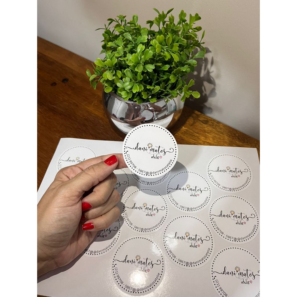 Adesivo Redondo Logo 6x6 | Personalizado | Shopee Brasil