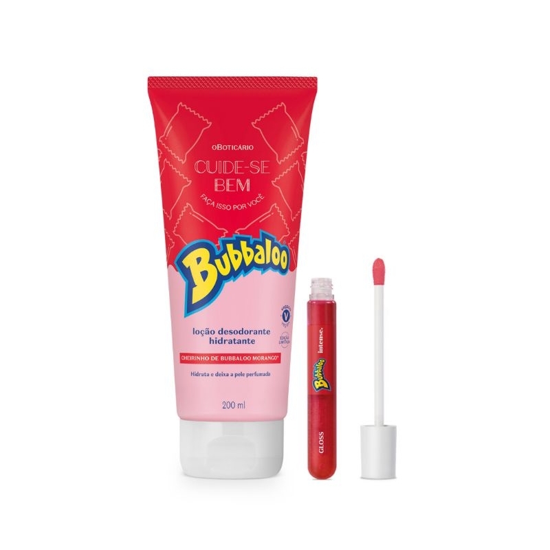 kit Bubbaloo Morango O Boticário | Shopee Brasil