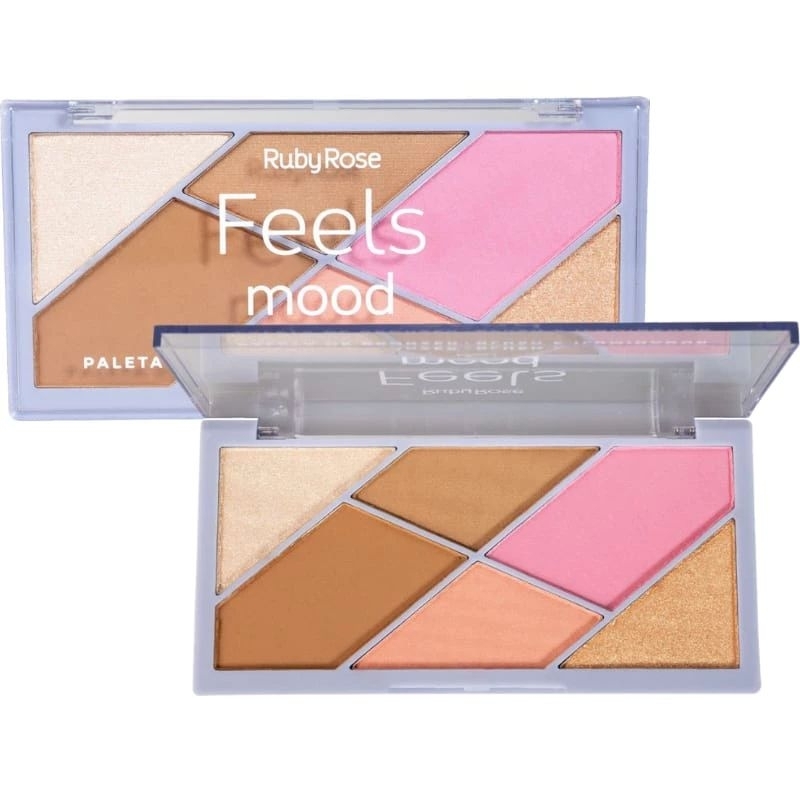 PALETA DE BRONZER BLUSH E ILUMINADOR - RUBY ROSE HB7528 | Shopee Brasil