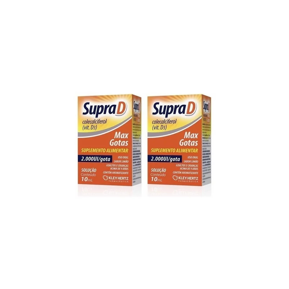 Vitamina Supra D 2000 Ui Por Gota 2x10ml Colicalcife Hertz | Shopee Brasil