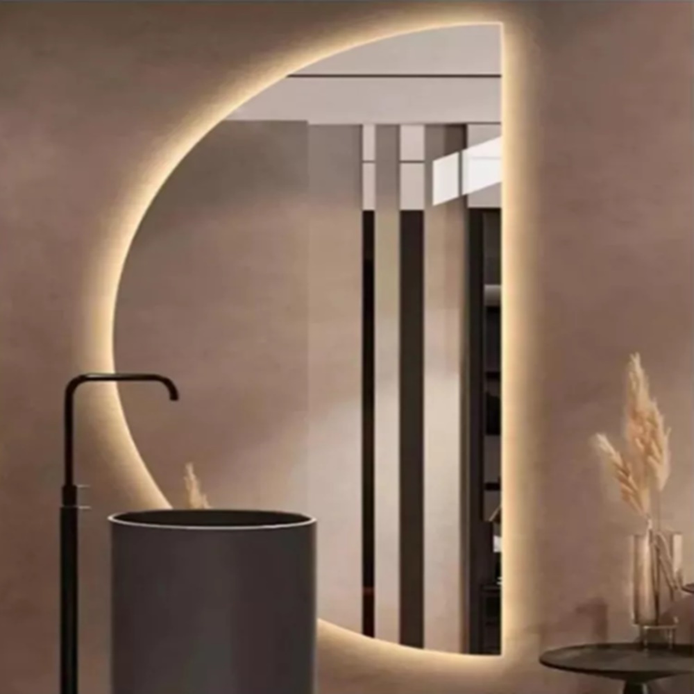 Espelho 80x50 Formato Meia Lua Led Quente Touch | Shopee Brasil