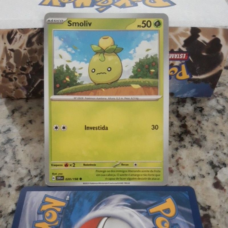 Carta Card Pokémon Smoliv | Shopee Brasil
