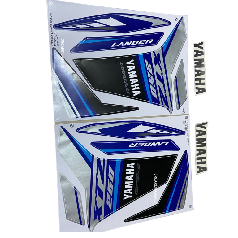 KIT FAIXAS ADESIVOS XTZ 250 LANDER 2021/2022 AZUL MOD. ORIGINAL ...