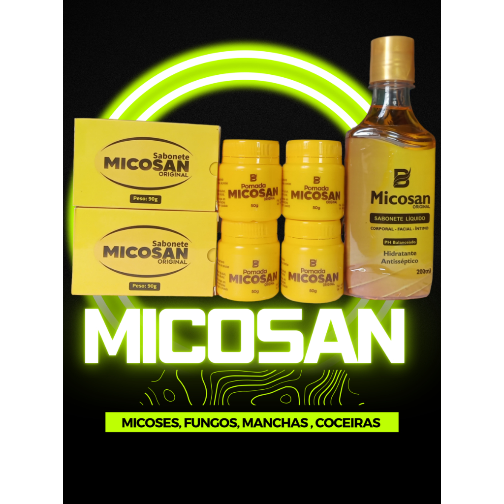 1- Kit Micosan Original de 4 UNIDADES Pomada 2 Sabonete em Barra e 1 ...