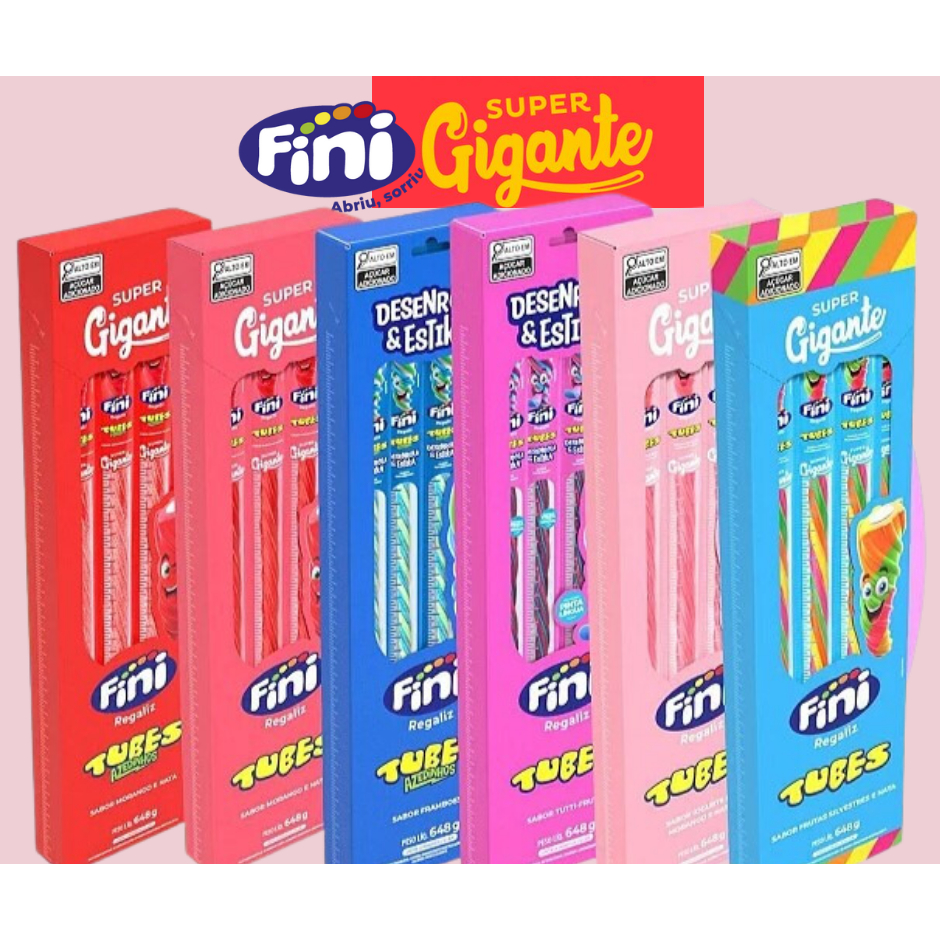 Fini Tubes Super Gigante | Caixa com 24 unidades. | Shopee Brasil