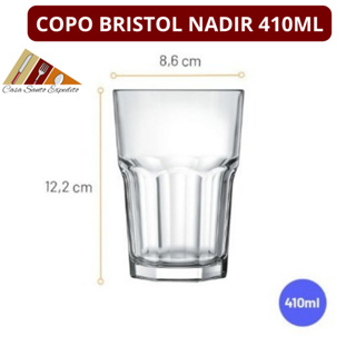 Conjunto 6 Copos Bistrol 410ml Nadir Vidro Grosso Grande Coquetel Suco Refrigerante | Shopee Brasil