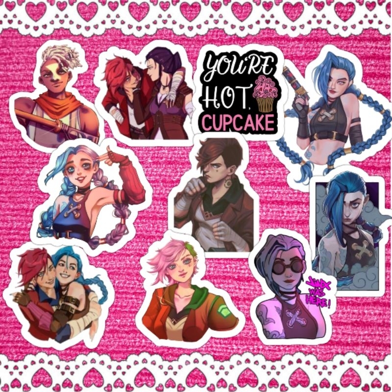 kit stickers adesivos jinx vi caitlyn ekko arcane powder | Shopee Brasil
