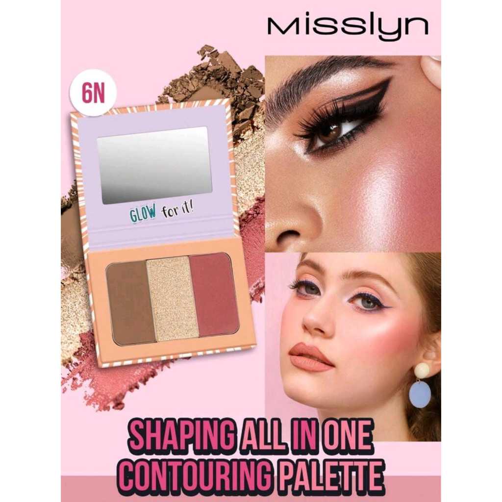 Paleta de contorno iluminador e blush Misslyn | Shopee Brasil