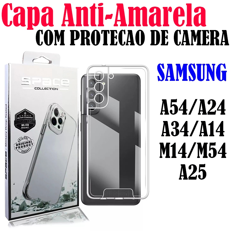 Capinha Acrilico Transparente Samsung A06/A16/A54/A34/A14/M14/M54/A24/A25/A15/A35/A55/A05/A05S ...