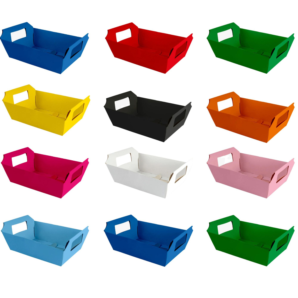 Cesta De Papel - Cartão Cores C/10 Unidades - 18x12x5cm Tema Festas ...
