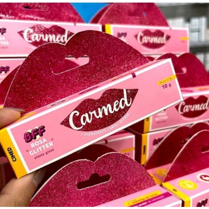 Carmed BFF Rosa Glitter hidratante labial 10g | Shopee Brasil