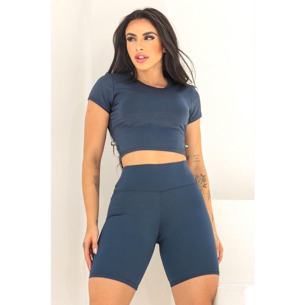 Conjunto Suplex Academia Fitness Shorts Bermuda e Cropped Conjunto ...