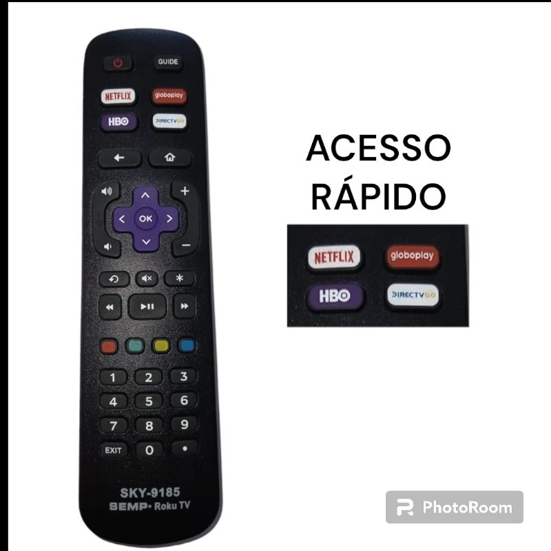 CONTROLE REMOTO PARA TV SEMP ROKU 9185 | Shopee Brasil