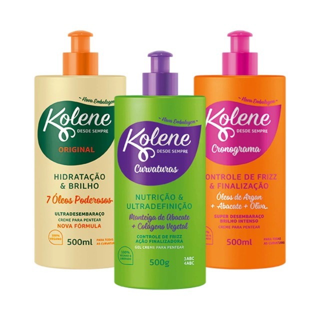 KIT KOLENE C/3 PENTEAR 500ML ORIGINAL, CURVATURA, CRONOGRAMA | Shopee ...