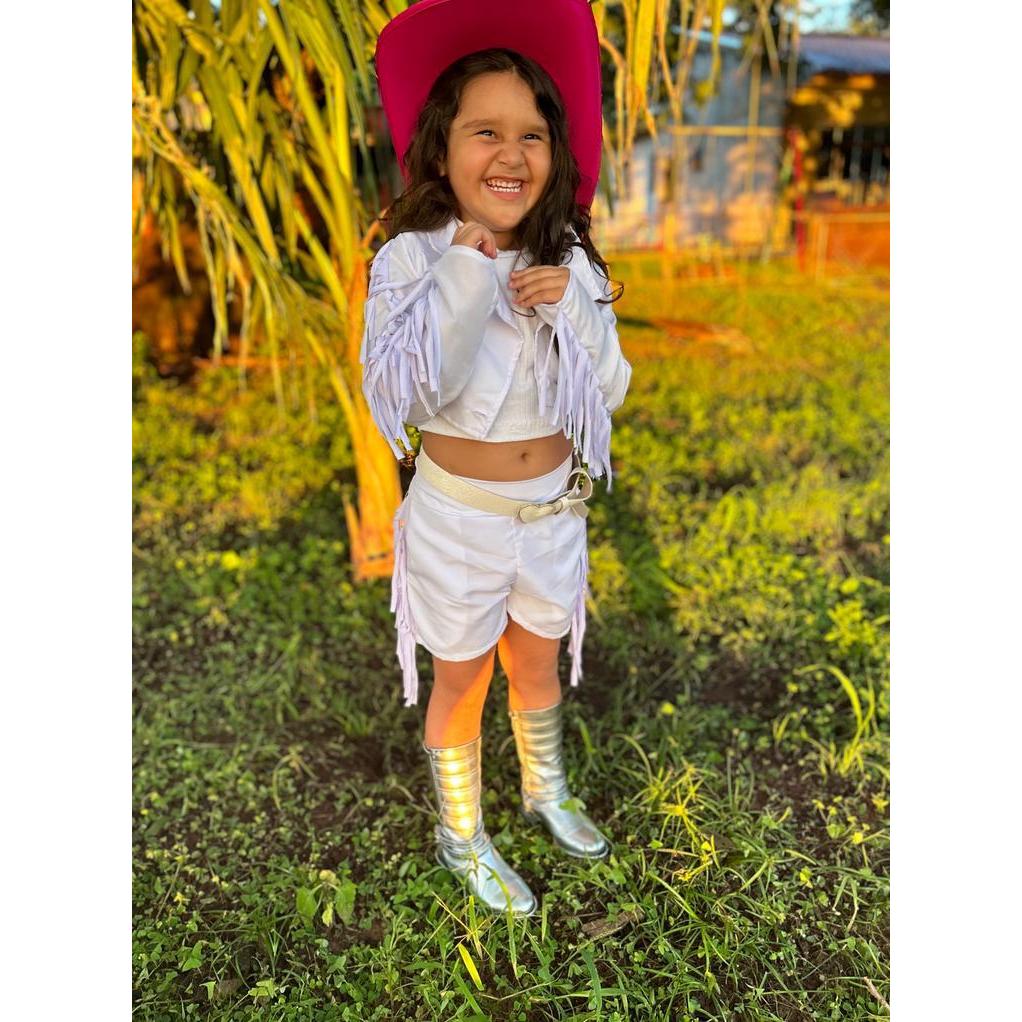 Conjunto Infantil Menina Ana Castela "Branco" Blogueira-Country - 3 ...