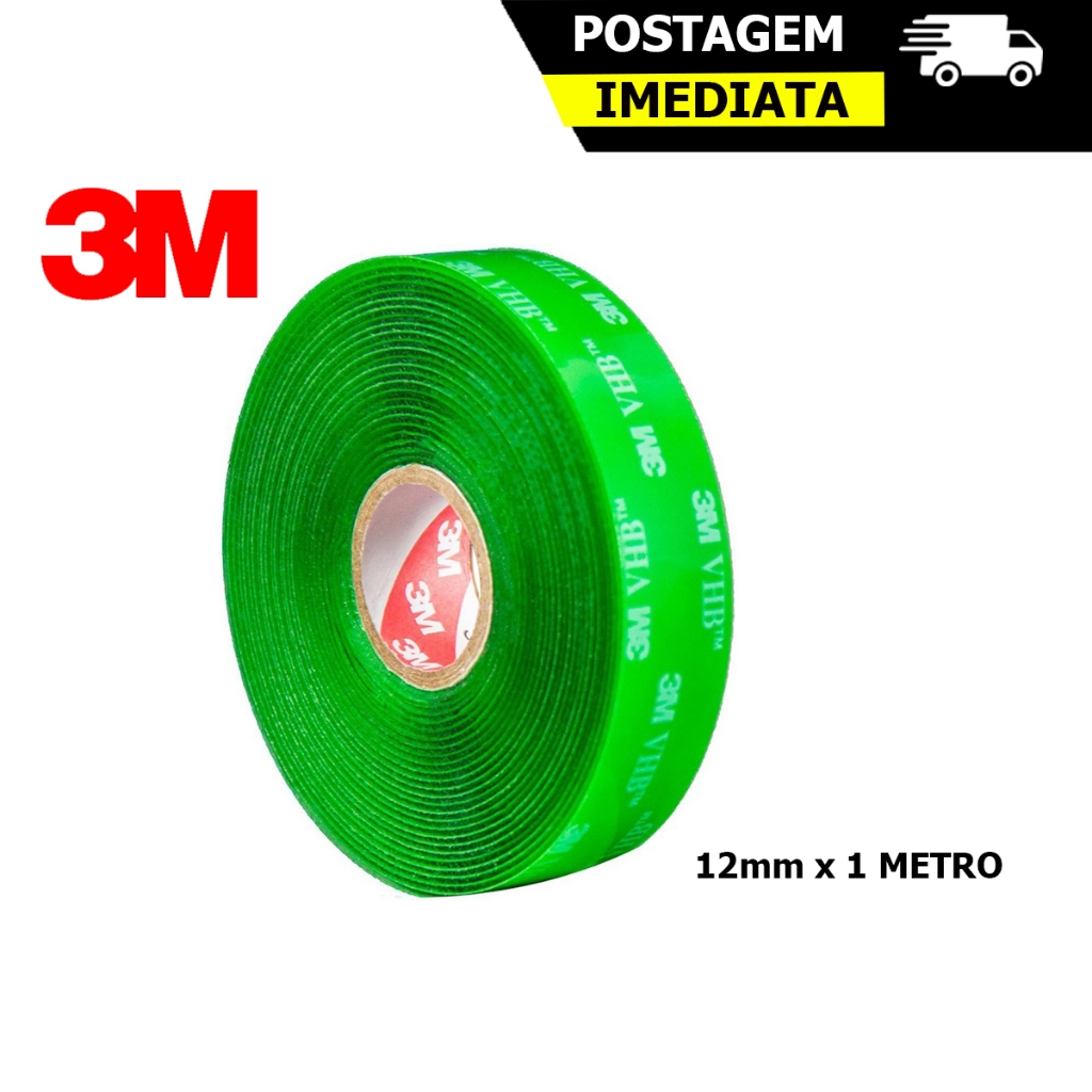 Fita Adesiva Dupla Face Transparente 12mm largura x 1metro comprimento ...