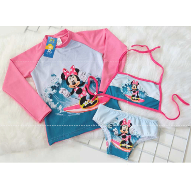 Kit Praia Infantil Biquini + Blusa com Proteção Solar Infantil Praia ...
