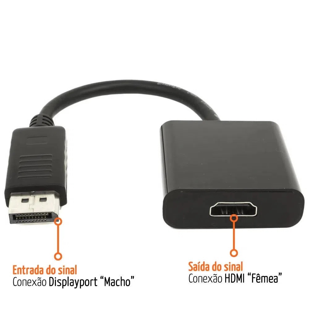 Cabo Adaptador Displayport para HDMI Curto/ Pronta Entrega | Shopee Brasil