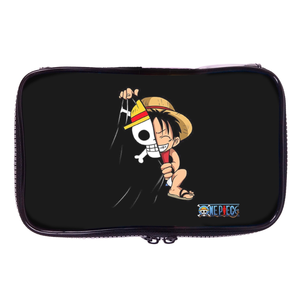 Estojo Box One Piece Luffy Monkey D Escolar 100 Pens Transparente ...