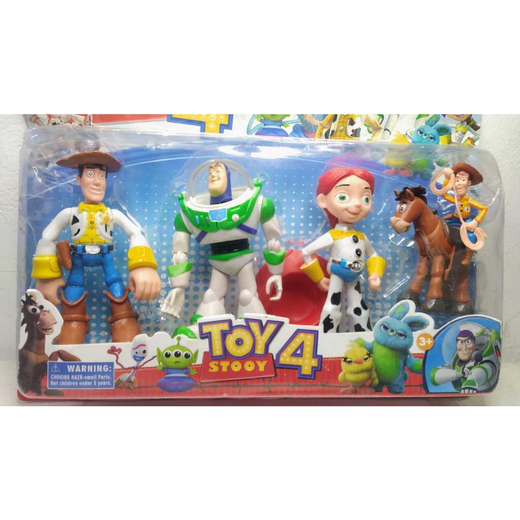 Kit 4 Bonecos Toy Story 15 cm com Cavalo Bala | Shopee Brasil