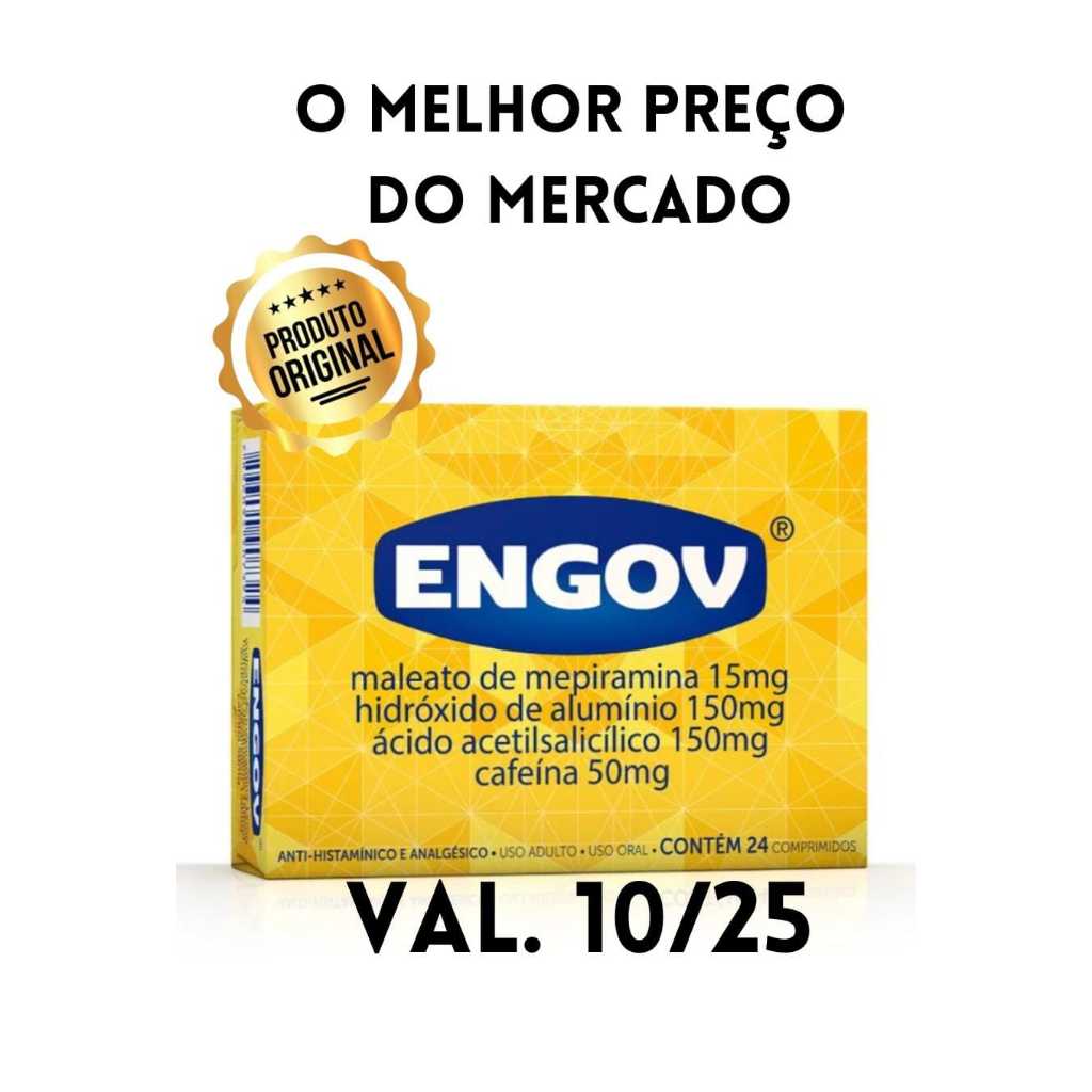 Engov com 24 Comprimidos ( 4 cartelas c/6 comprimidos) - ORIGINAL ...