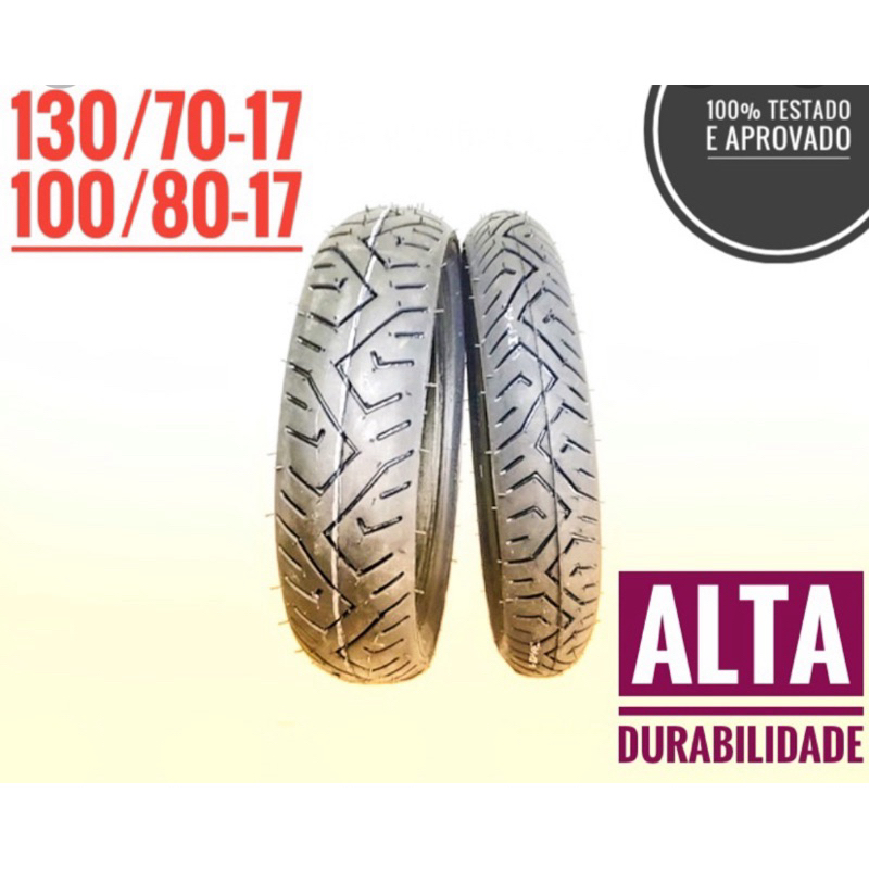 Par Pneu 130/70-17 100/80-17 Twister Fazer 250 CB 300 CB300 Ninja Comet Dianteiro e Traseiro ...