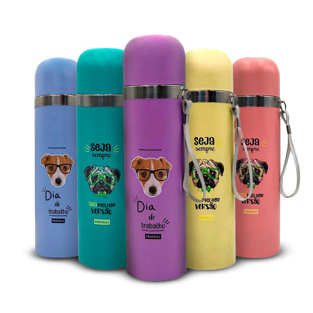 Garrafa Color Estampa Pet Inox 480ml | Shopee Brasil