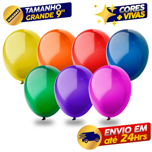 Balões Redondos - 5, 9 e 16 polegadas - Balões Pic Pic | Shopee Brasil