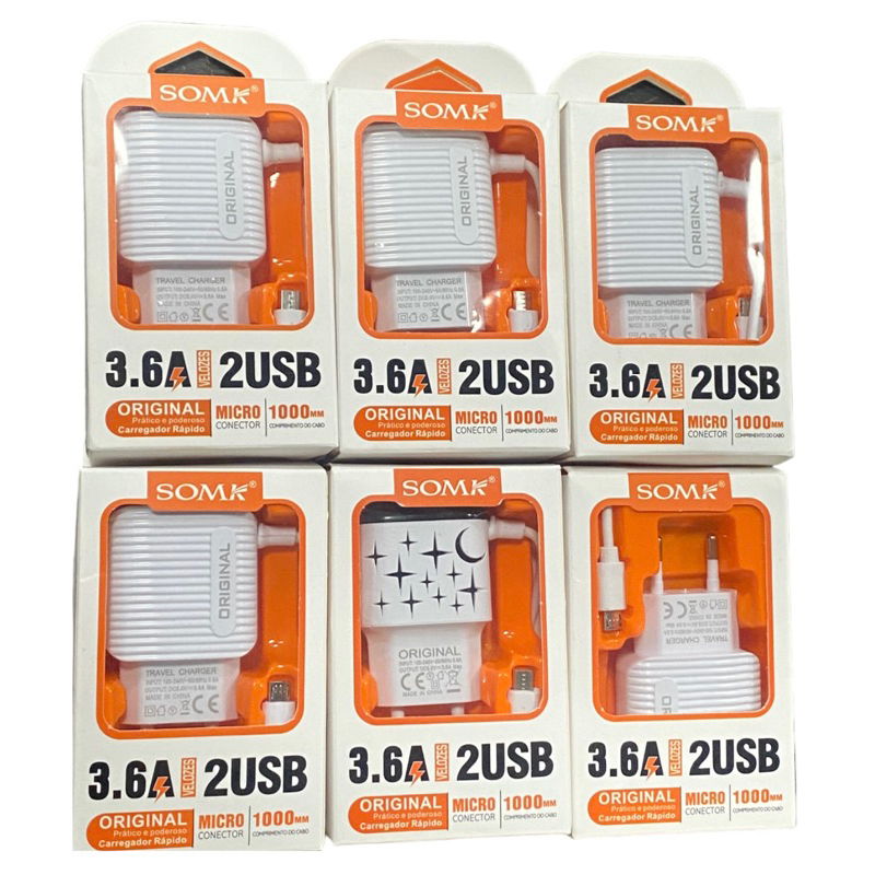 Carregador Turbo Entrada V8 kit com 06 unidades | Shopee Brasil