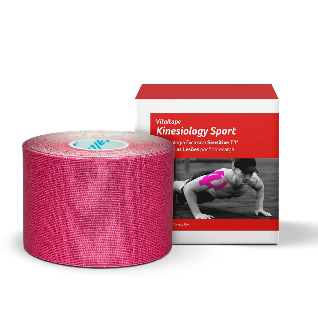 KIT com 10 Vitaltape Kinesiology Sport Rosa 5cm x 5m | Fisiovital | Shopee Brasil