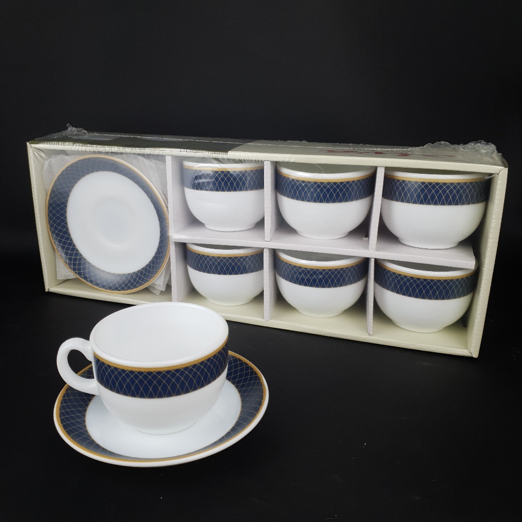 Conjunto de Xícaras com Pires Estampadas Sovrana 200ml Opaline C/ 6 Und | Shopee Brasil