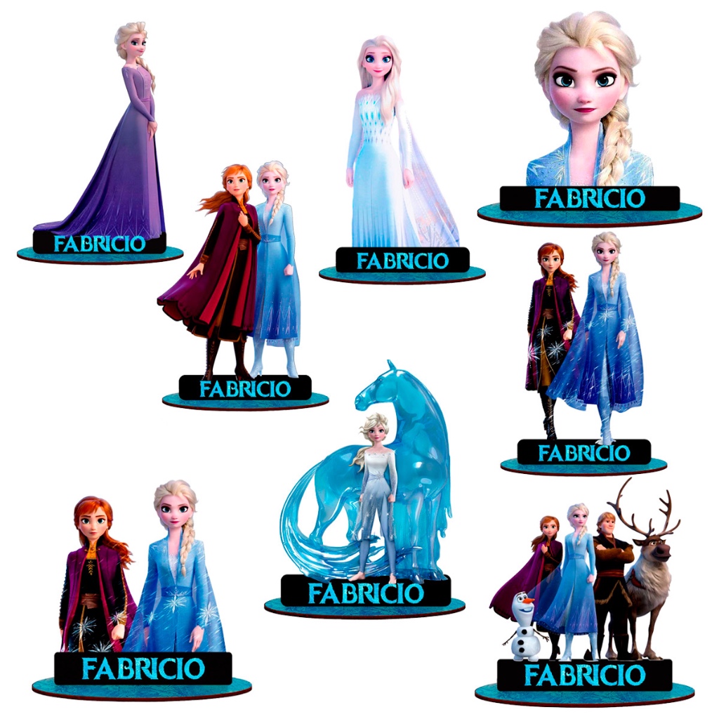Centro De Mesa Frozen 2 Personalizado Nome Idade 10 cm Lembrancinha ...