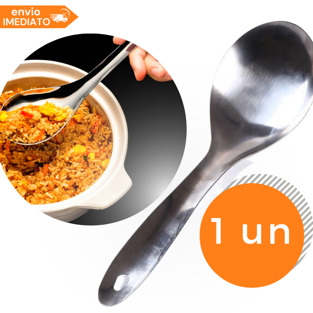 Colher Para Servir Arroz Pequena 23cm Aço Inox Multiuso Universal ...