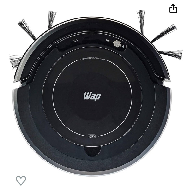 Aspirador de Pó Robô WAP ROBOT W100 Bivolt Automático 3 em 1 Varre Aspira e Passa Pano MOP para ...