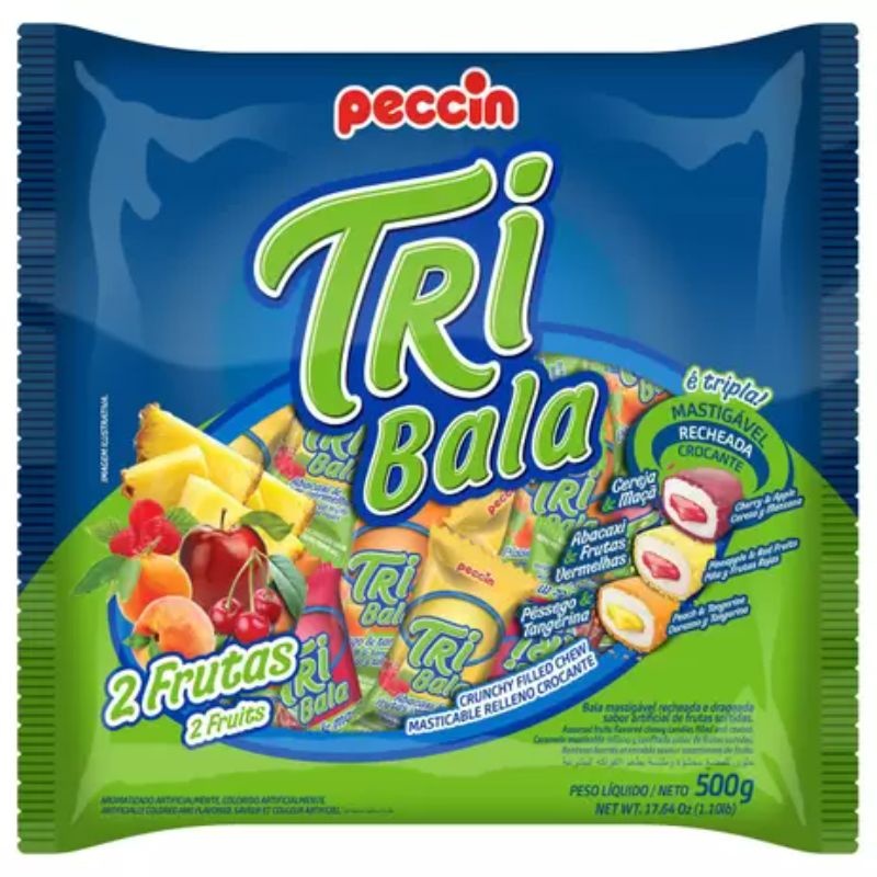 TRI BALA SABOR 2 FRUTAS 500G PECCIN | Shopee Brasil