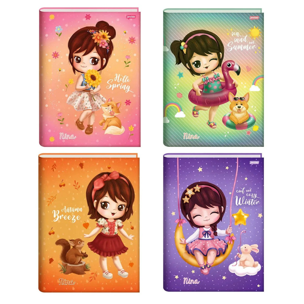 Caderno Brochura Grande Conto de Fada e Nina 80 Folhas Jandaia | Shopee ...